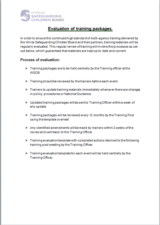 Training Pool - Wirral Safeguarding Children Partnership Training Pool - Wirral Safeguarding Children Partnership