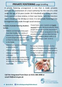 Private Fostering For Professionals - Wirral Safeguarding Children ...