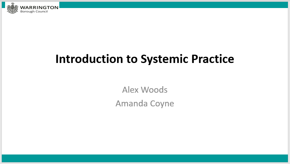 Systemic Practice Materials for Practitioners - Wirral Safeguarding ...