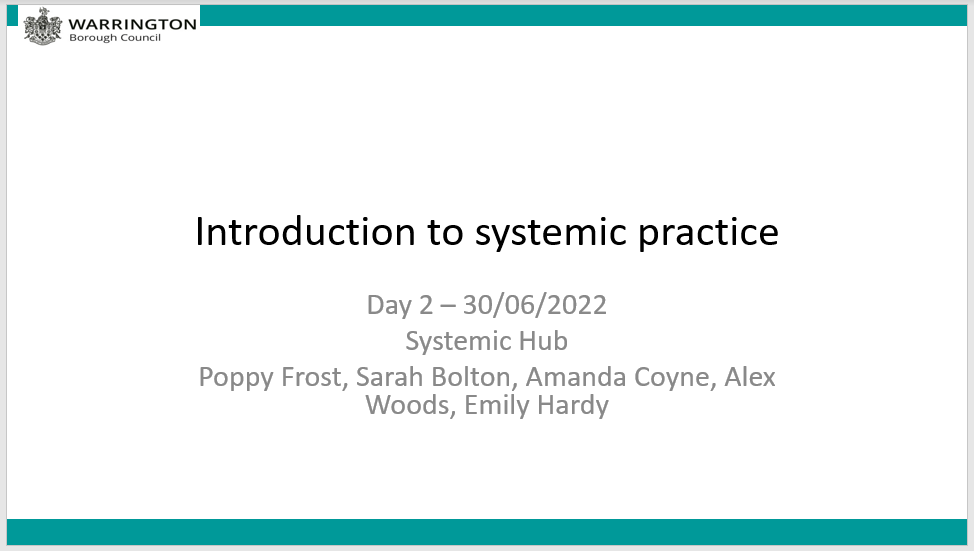 Systemic Practice Materials for Practitioners - Wirral Safeguarding ...