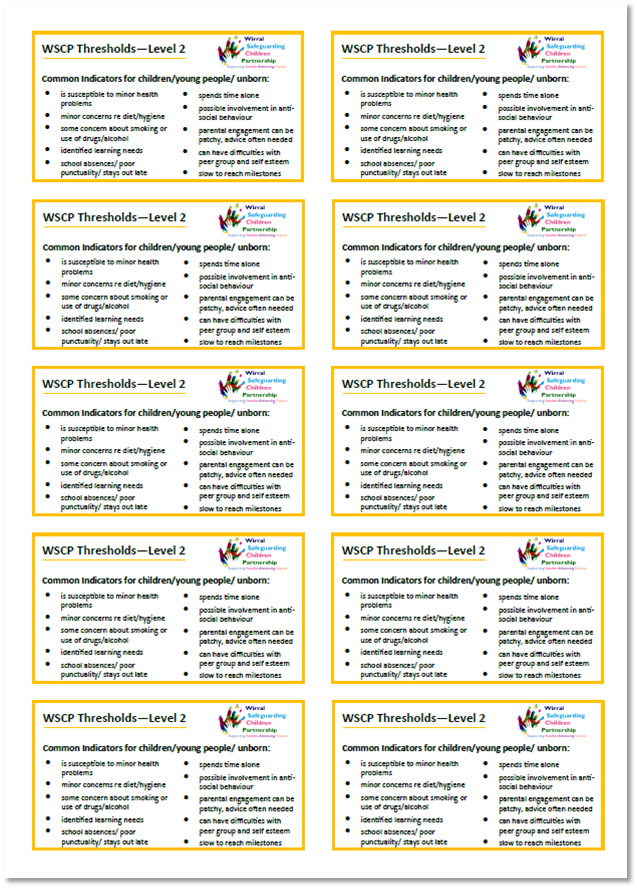 Multi-agency Thresholds - Wirral Safeguarding Children Partnership