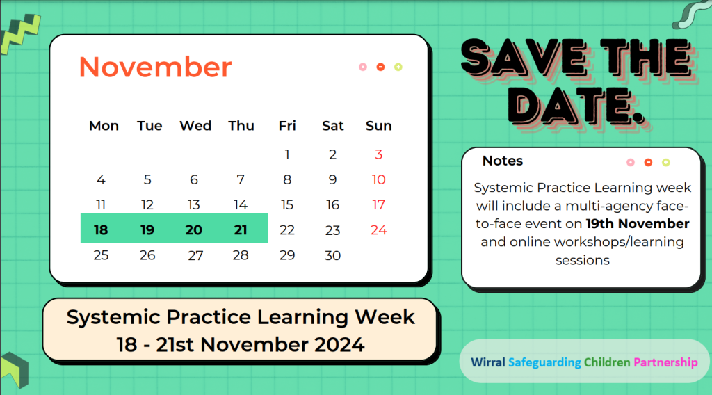 Save the Date - Systemic Practice Learning Week! - Wirral Safeguarding ...